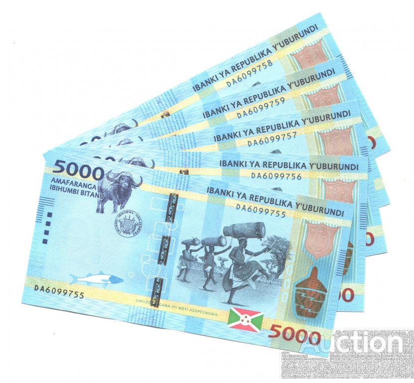 Бурунди 5000 франков 2015 г. в UNC из пачки Pick 53 — Купуйте на Newauction.org за вигідною ...