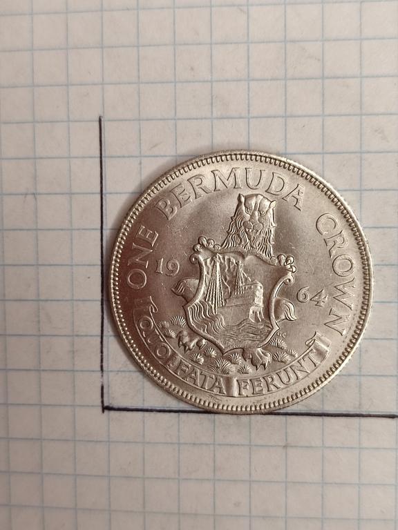 1 крона 1964 Бермуды серебро 22,62 гр. 36 мм. Елизавета II — Купуйте на Newauction.org за ...