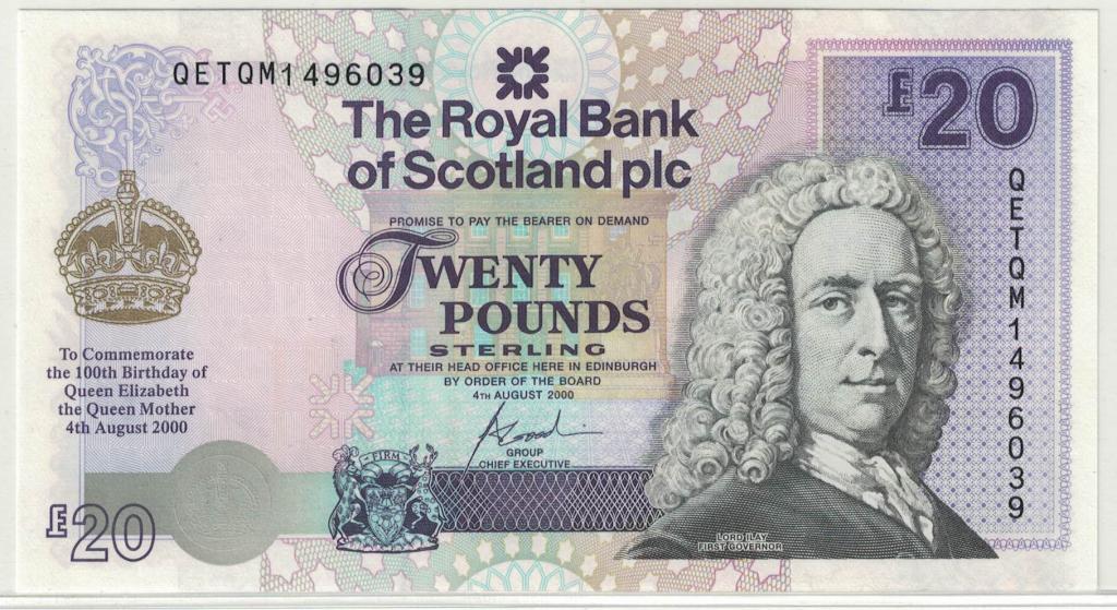 Шотландия / Scotland 20 pounds ( 2000 ) Pick 361 UNC — Купуйте на Newauction.org за вигідною ...