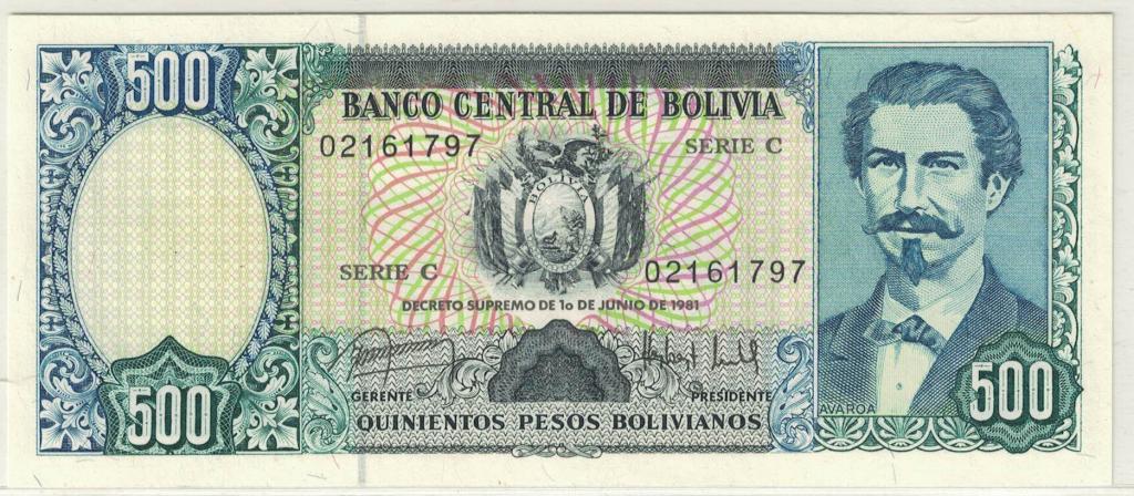 Боливия / Bolivia 500 Bolivianos ( 1981 ) Pick 166а UNC — Купуйте на Newauction.org за вигідною ...