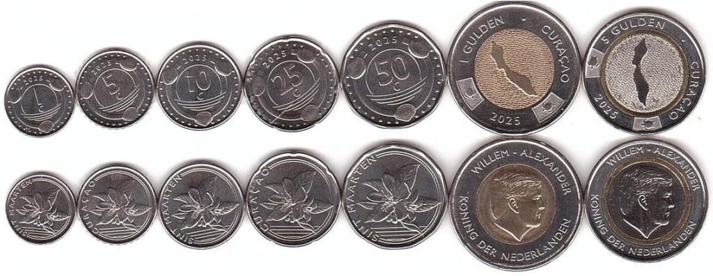Curacao Кюрасао набор 7 м 1 5 10 25 cents 50 Cents 1 2 Guilders 2025 ...