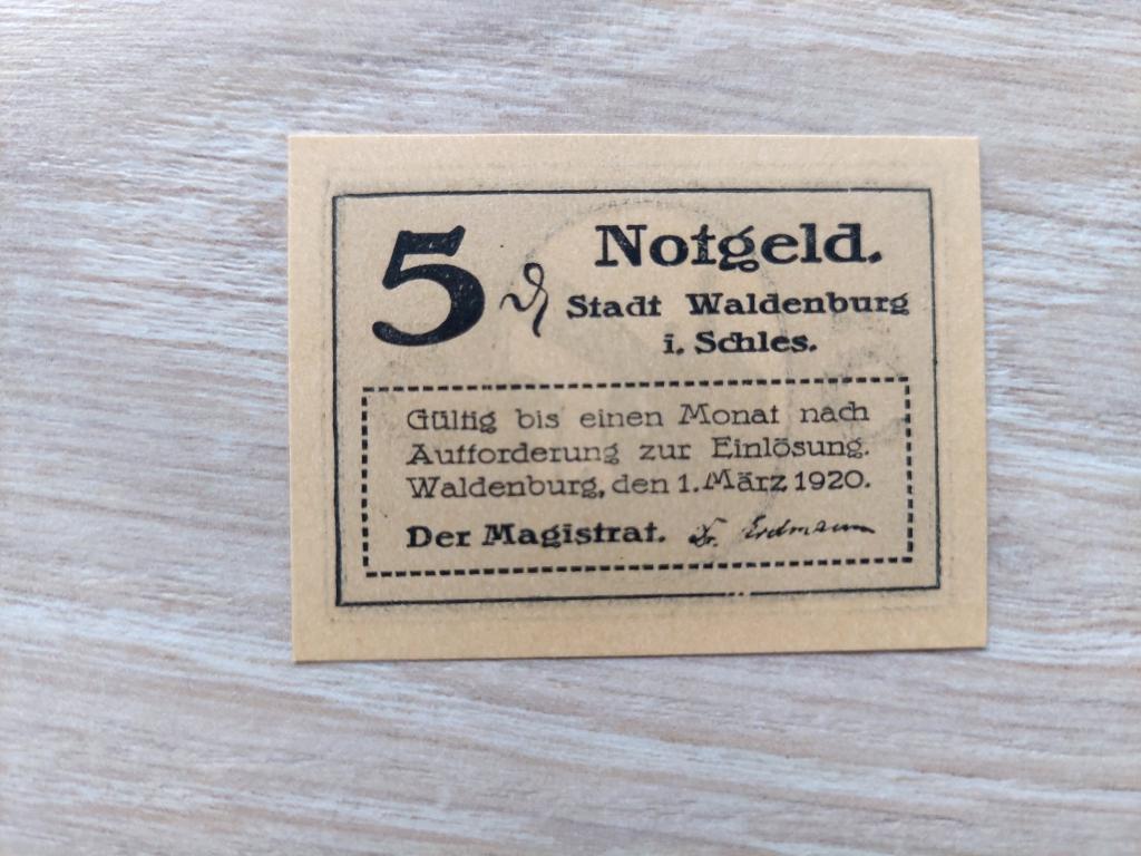 5 pf 1920 Waldenburg — Купуйте на Newauction.org за вигідною ціною. Лот у Черкаська, Україна ...