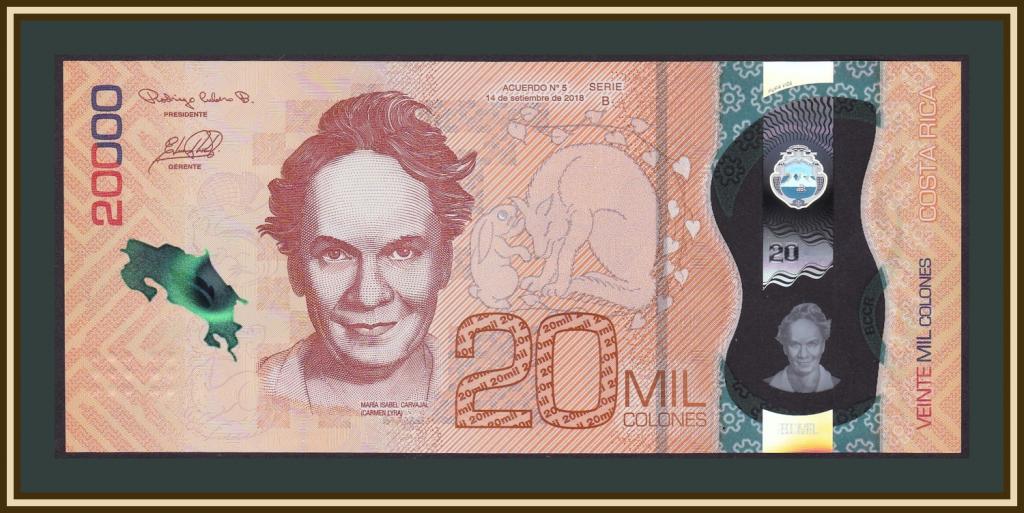 Коста-Рика 20000 колонов 2018 (2020) P-284 (284a) UNC — Купуйте на Newauction.org за вигідною ...