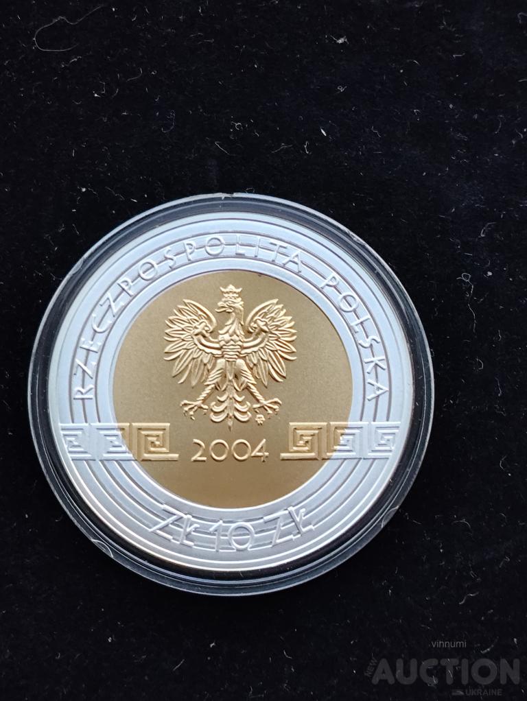 2004 рік. Срібло. 10 злотих . Оригінал. Стан на фото !!!! — Купуйте на Newauction.org за ...