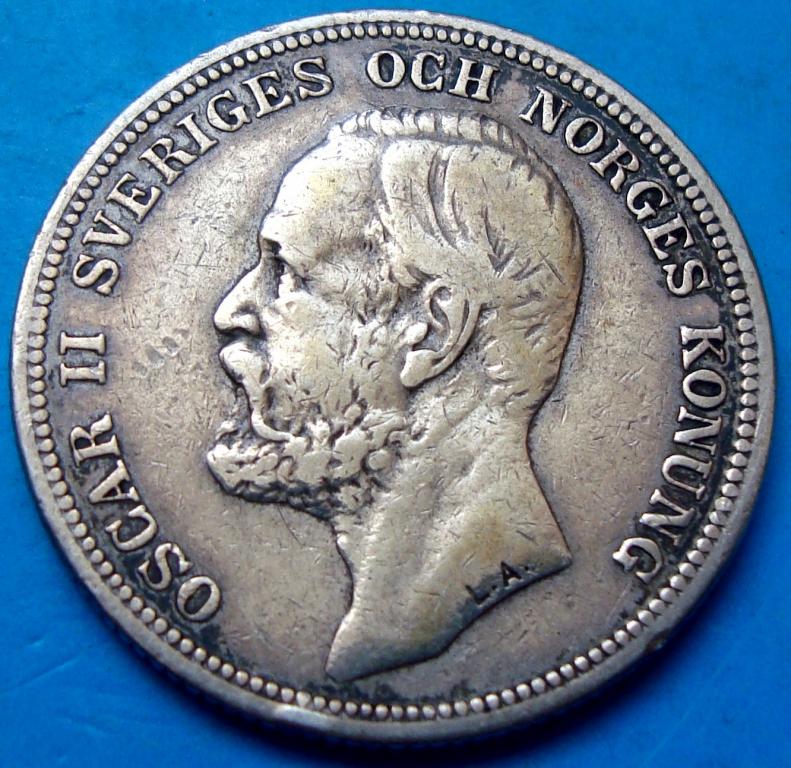 RARE - ШВEЦИЯ 2 КРOНЫ 1903 - OSCAR II. - СЕРЕБРО! РЕДКИЙ ГОД! МОНЕТА В ОТЛИЧНОМ СОСТОЯНИИ! С 1 ...