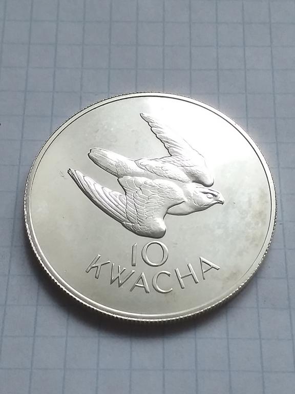 Замбія 10 квача 1979 Короткохвостий сокіл aUnc-Unc срібло — Купуйте на Newauction.org за ...